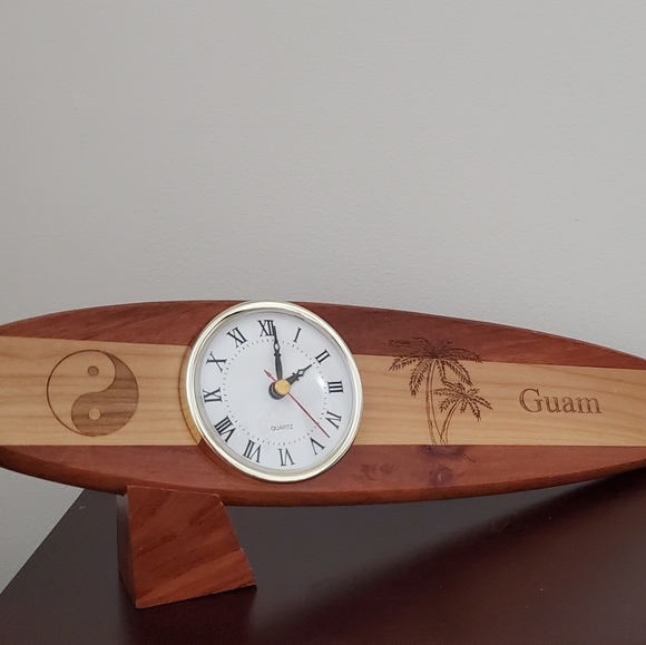 unbranded | Accents | Hawaiian Rosewood Surfboard Quartz Battery Clock ...